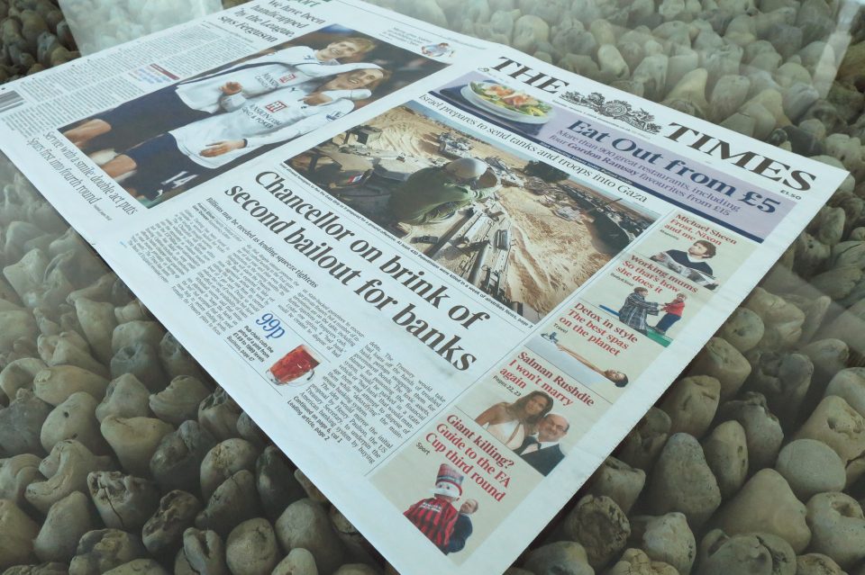 Gallery - Genesis Block Newspaper - The Times Jan 3 2009